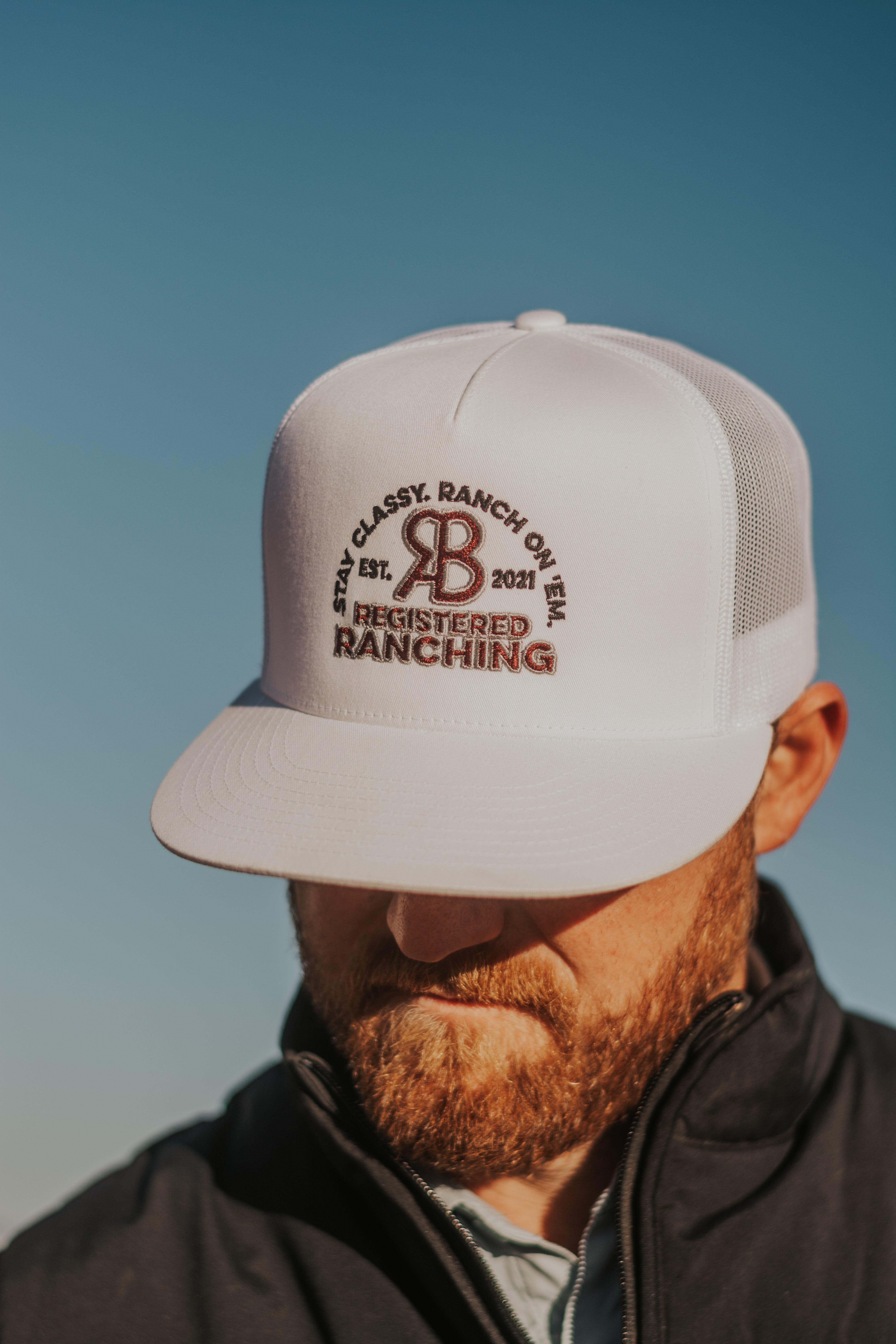 Registered Ranching Branded White Cap